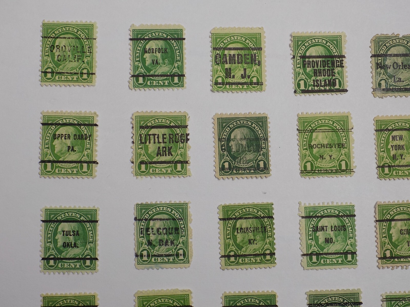 U S Coll'n of (24) used Diffn't cities PRECAN. DEFIN-12-2-F-1 c ...
