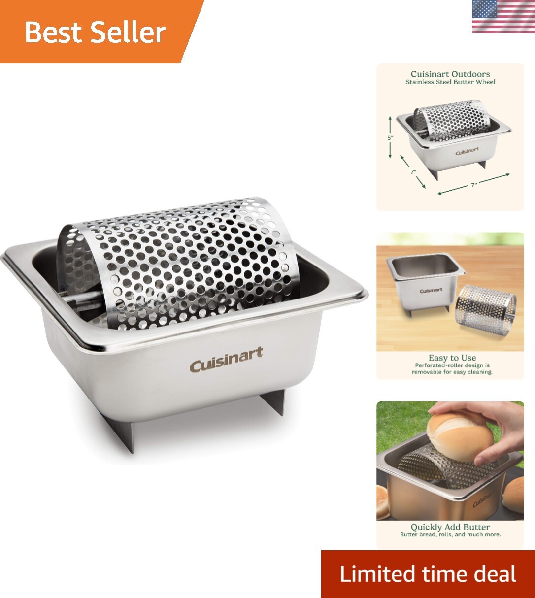 Fast & Even Buttering Tool: Stainless Steel Butter Wheel for Cookouts ...