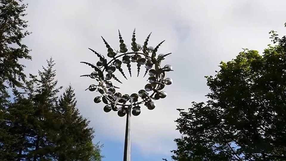 Unique and Magical Metal Windmill - Sculptures Move The Wind Lawn Wind ...