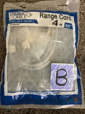 Choice Cable 4ft 48" Range Cord 37-9020-20 | 3 Wire - 50A - 125/250V | eBay