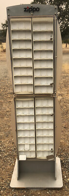 Vintage Zippo Display Case Rotating Holds 192 Lighters 75” Tall * Needs ...