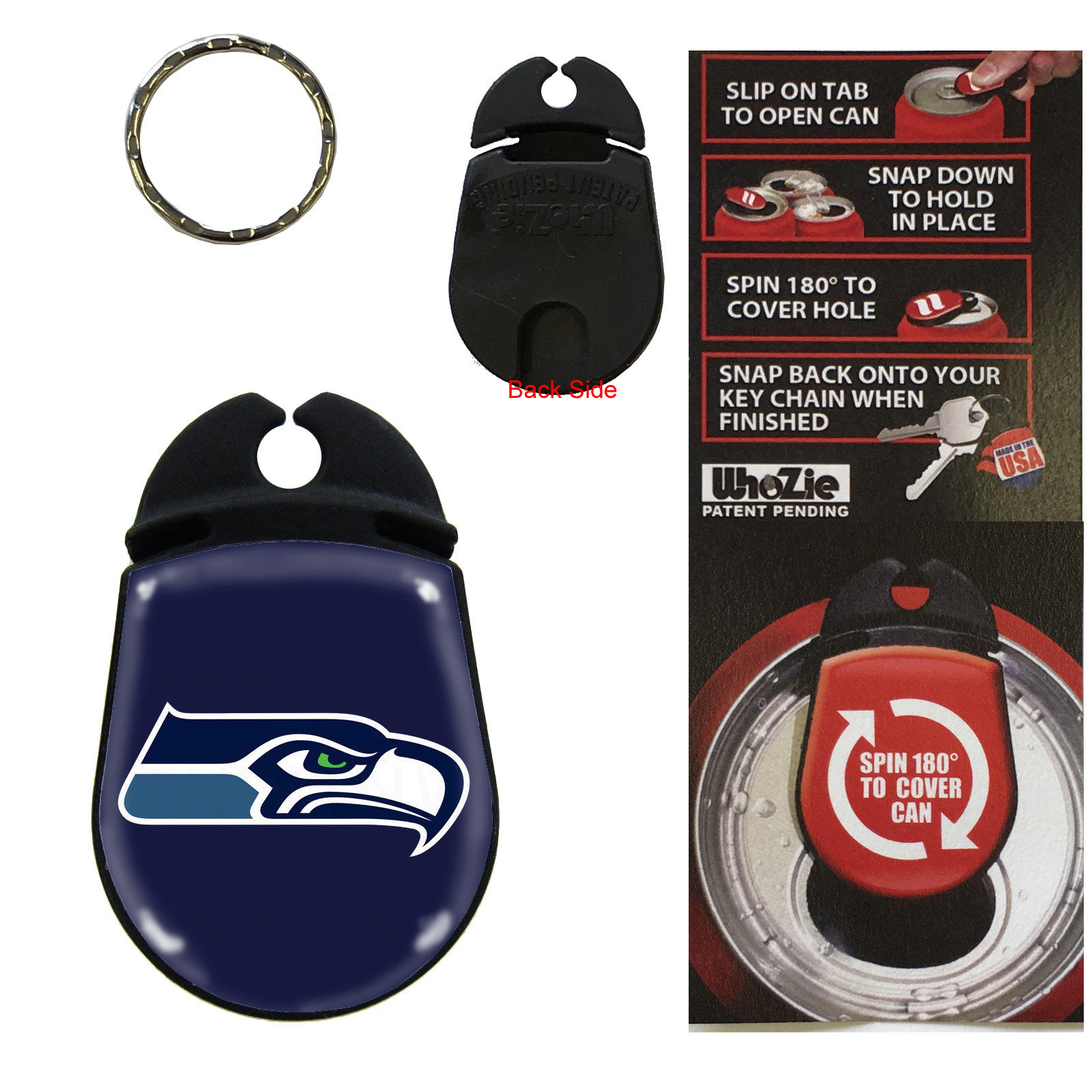 NFL Seattle Seahawks 3-in-1 Soda Can Opener KeyChain Cover Official ...
