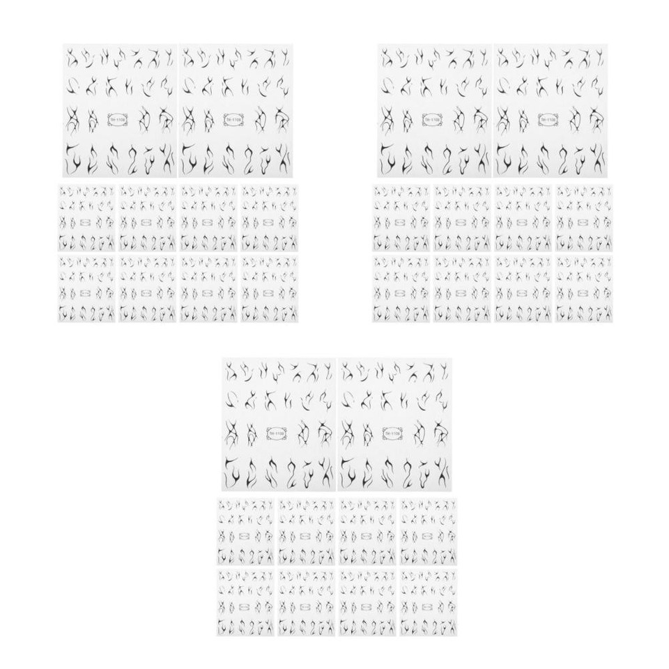 10pcs 3D Nail Art Stickers - Wave Nail Decals - Abstract Geometric ...