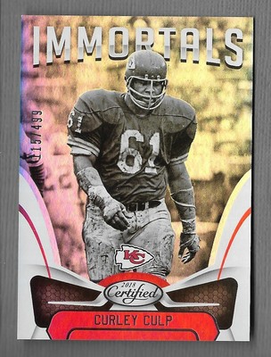 CURLEY CULP 2018 CERTIFIED IMMORTALS SP INSERT CARD #112 115/499 CHIEFS ...