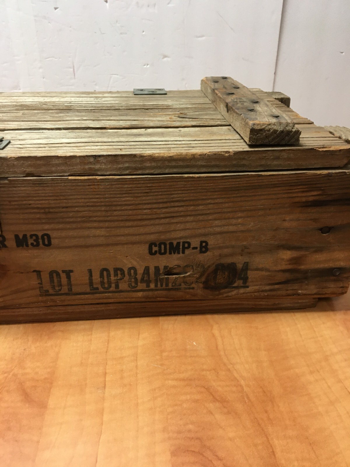 1984 Wooden US Military Crate ~ M30 Mortar Ammo Box ~ Rope Handles | eBay