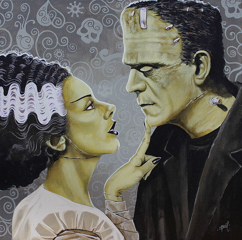 Frankenstein And His Bride Tattoo