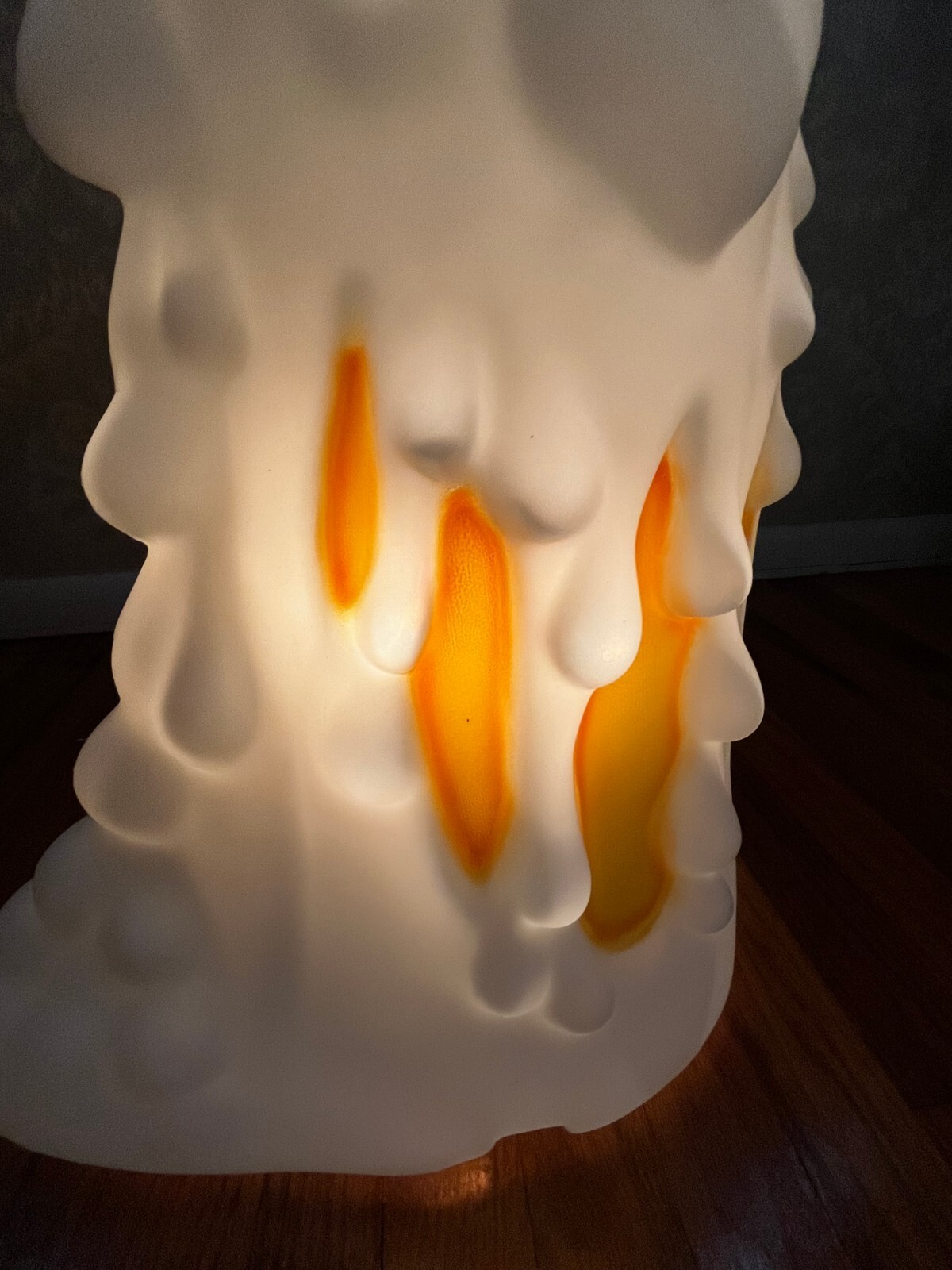 36" Blow Mold Halloween 2 Sided Melting Ghost Face Candle General Foam ...