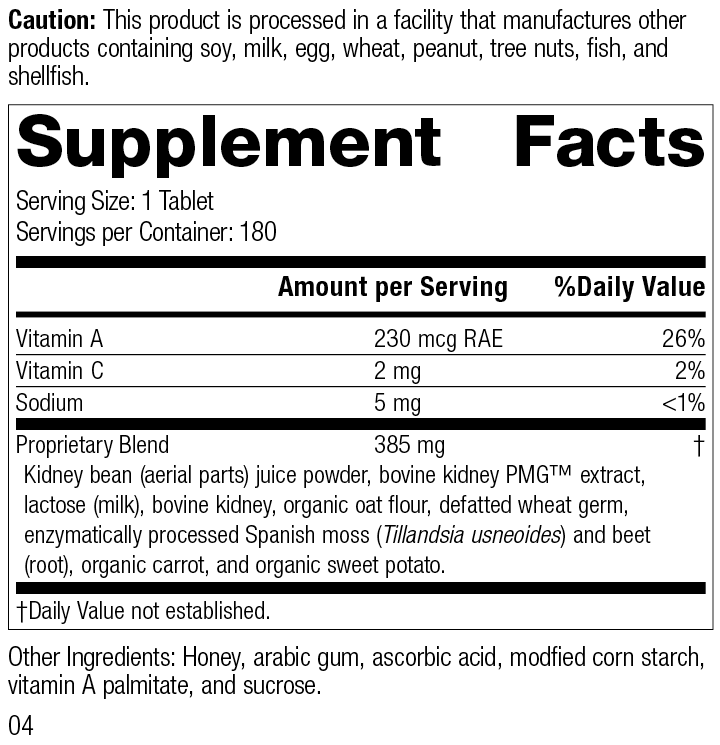 Standard Process Renafood Whole Food Kidney Health Supplement, 180 ...