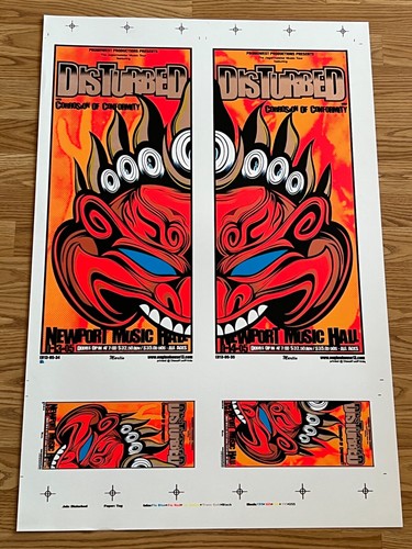 Disturbed Newport Music Hall Ohio Original Concert Poster Handbill ...