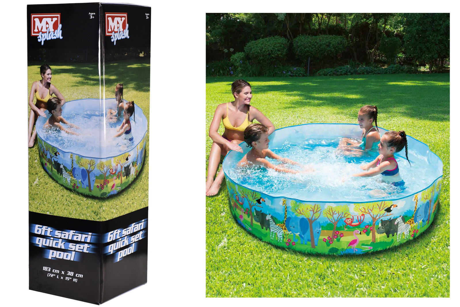 NEW Safari Quick Set Pool 6' x 15" | Pools | ihartTOYS 1.83m x 51cm | eBay