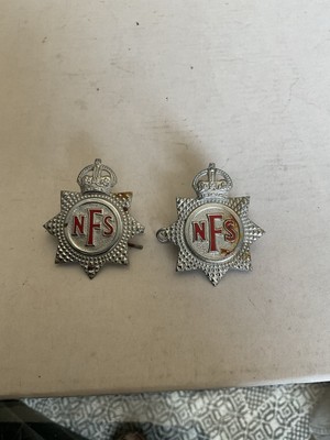 2 Vintage British National Fire Service NFS Cap Badge | eBay