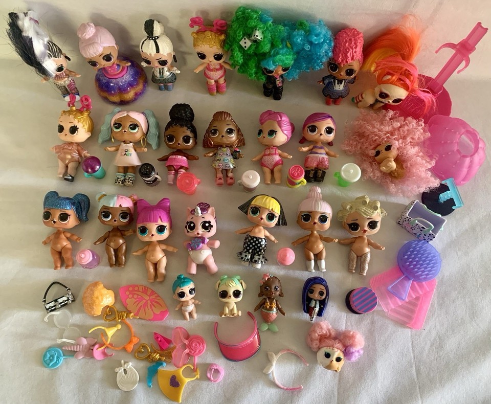 LOL Surprise Lot OMG/Mini Dolls & Babies,Pet/Bottles & Accessories Lot ...