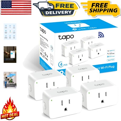 Compact Smart Plug Mini 15A - Wi-Fi Enabled - Schedule & Timers - 4 ...