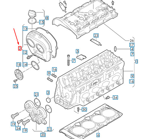 NEW AUDI A4 B9 ENGINE TIMING COVER 06K103269F OEM NO IMPORT DUTIES TO ...