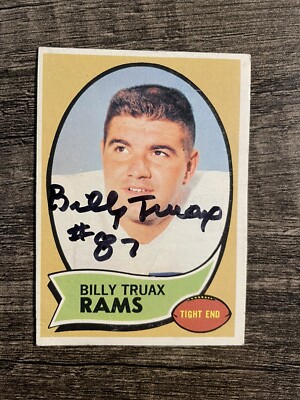 1970 Topps Football Billy Truax Signed Card #18 Rams Auto | eBay