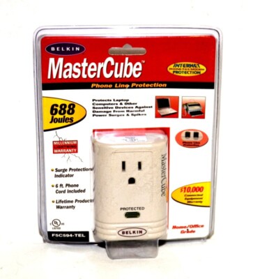 Belkin MasterCube Surge Protector - Phone Line Protection - F5C594-TEL ...