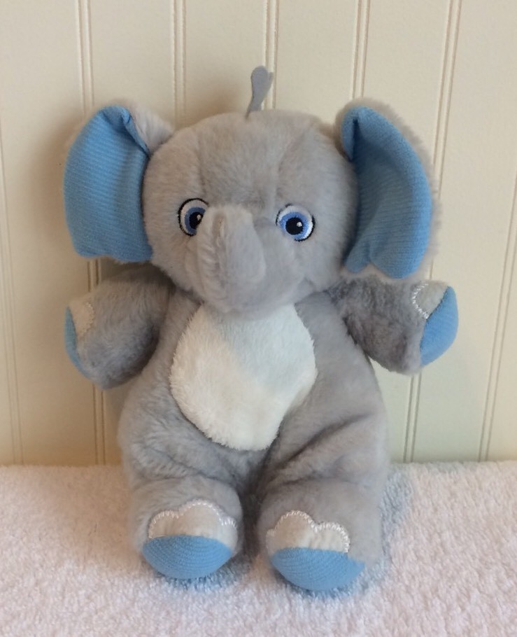 Garanimals Grey Elephant Baby Plush Toy 8" Blue Lovey Stuffed Walmart ...