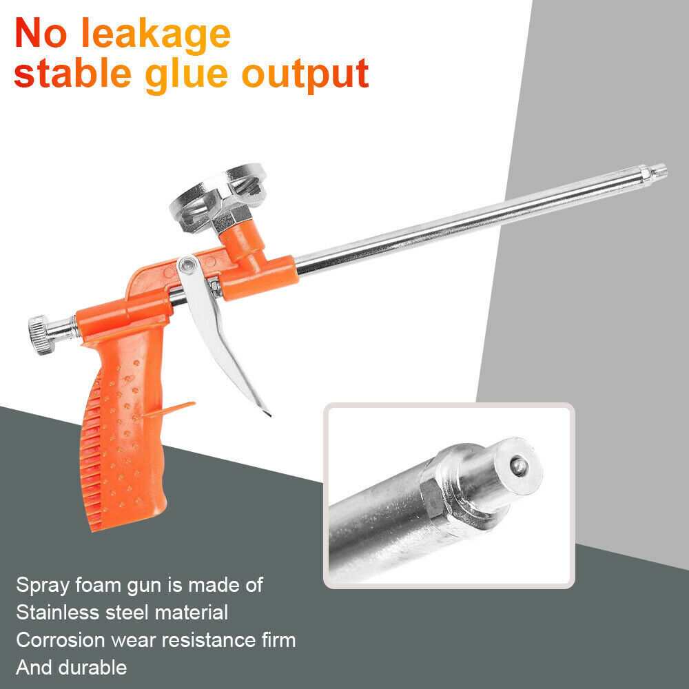 2x PU Expanding Foam Gun Applicator Chrome Professional Grade Heavy ...