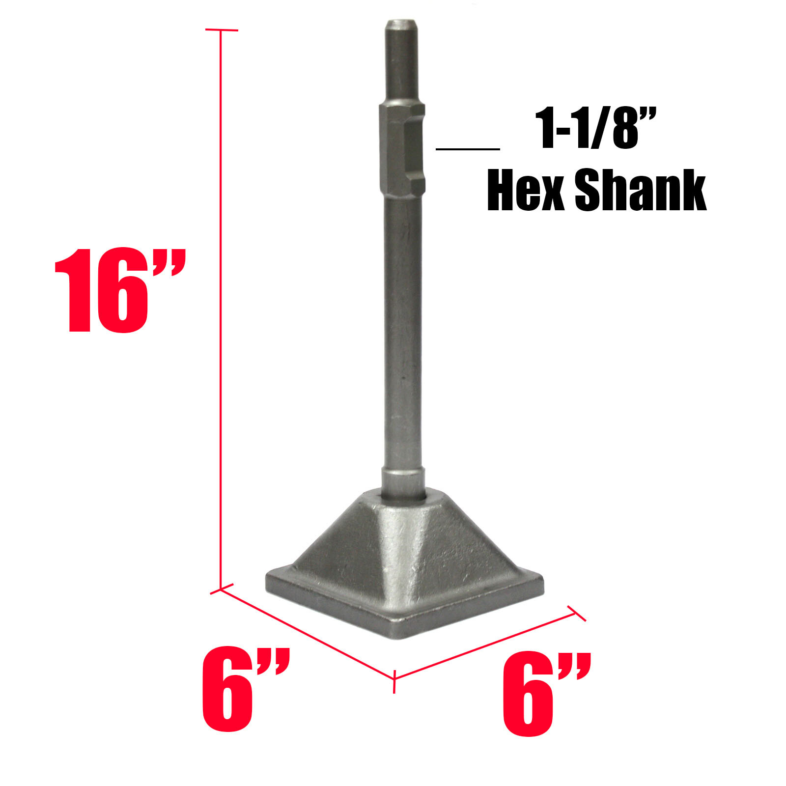 Jack Hammer Soil Compactors Dirt Tamper 1-1/8" Shank 6"x 6" Tamping ...