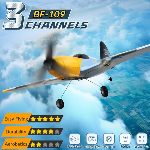 HAWK'S WORK 3 Channel RC Plane BF-109, Remote Control Airplane Ready to ...