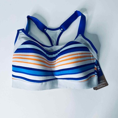 Brooks Dare High Impact Racerback Striped Sports Bra New 32DD | eBay