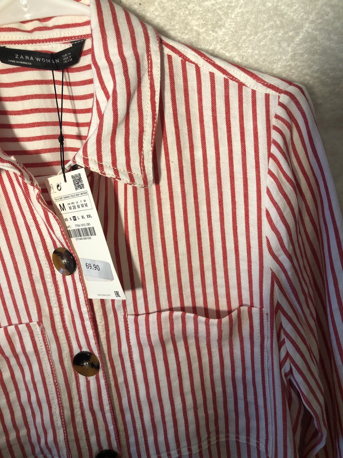 NWT ZARA LONG FLOWING STRIPED TUNIC DRESS WITH BUTTONS 7704/610 | eBay