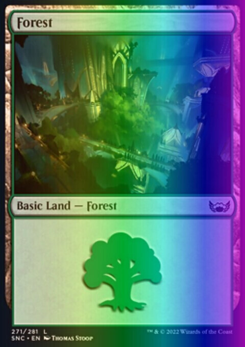 MTG Magic the Gathering Forest (271/547) Streets of New Capenna LP FOIL ...