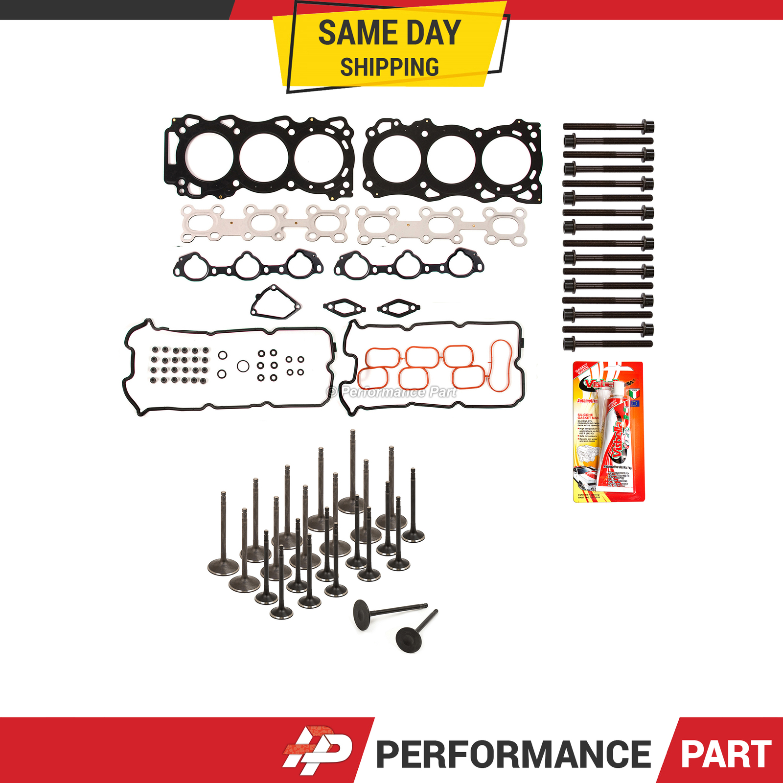Head Gasket Set Intake Exhaust Valves for 05-09 Nissan Suzuki 4.0 DOHC ...