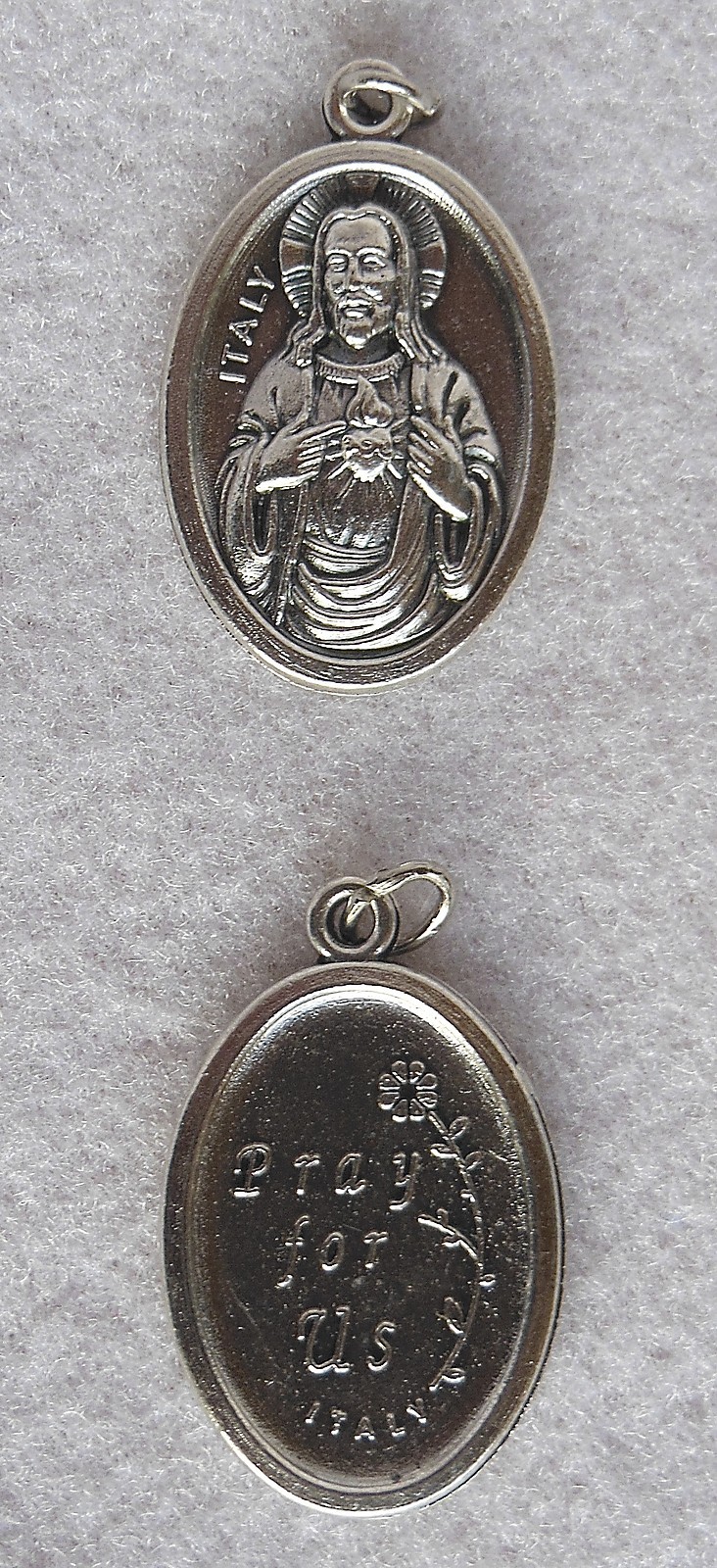 SACRED HEART of JESUS Oxidized Silver Nickel Catholic Patron Saint ...