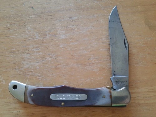 👀Vintage Schrade Old Timer 1250T Liner Lock Folding Hunter Knife With ...