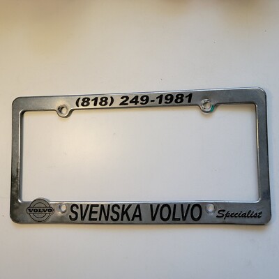 Svenska Volvo Specialist Silver Plastic Car Truck License Plate Frame ...