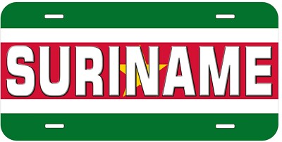 Suriname Flag with Country Name Novelty Car Tag License Plate | eBay