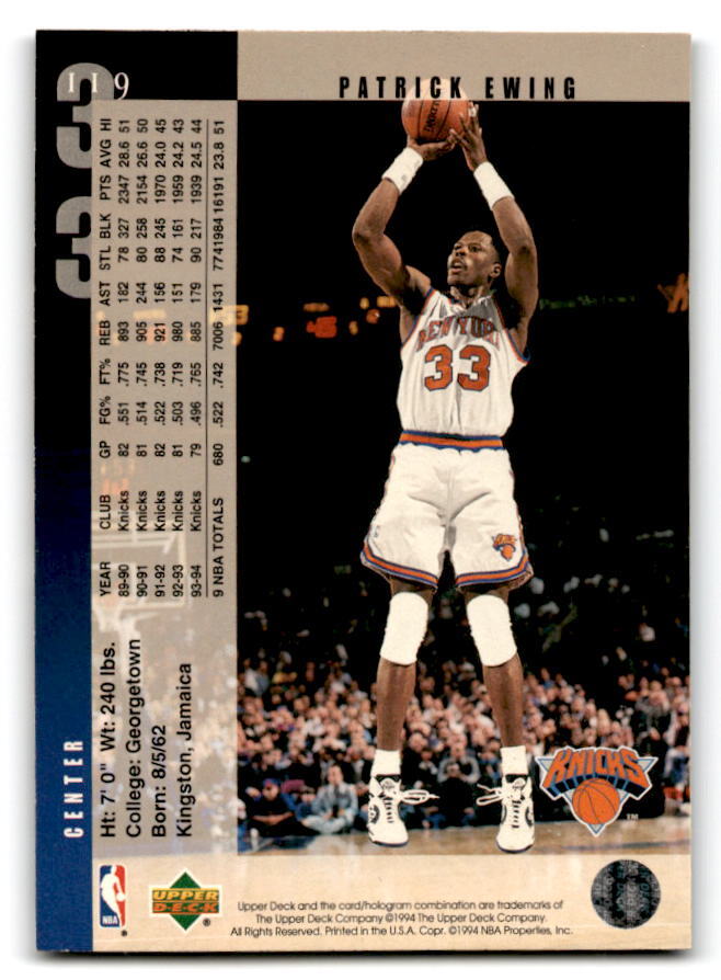 1994 Upper Deck # 119 Patrick Ewing | eBay