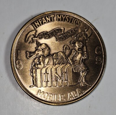 Infant Mystics 1969 'I Like America' Mardi Gras Mobile Bronze Doubloon ...