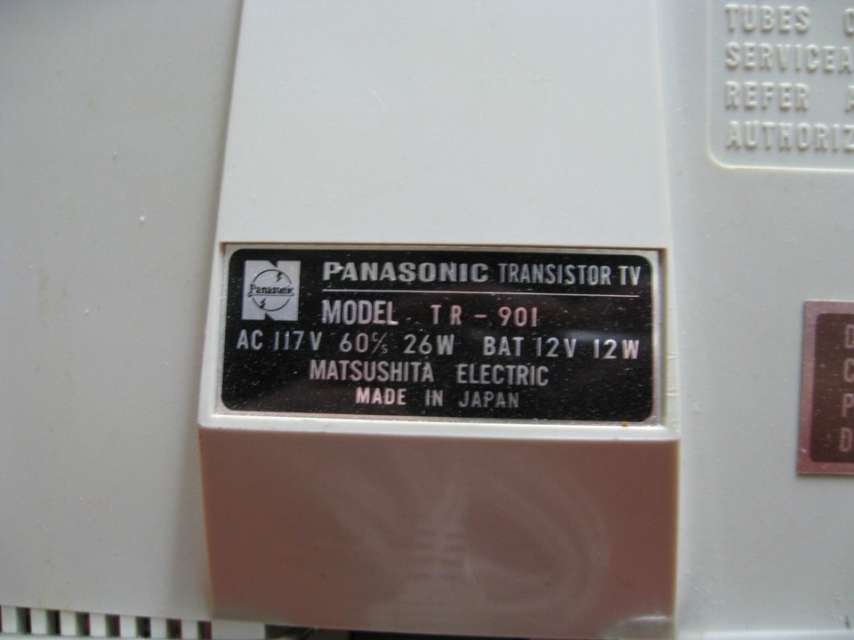 Panasonic Transistor TV TR-901 early 1960s? B&W solid state CRT ...