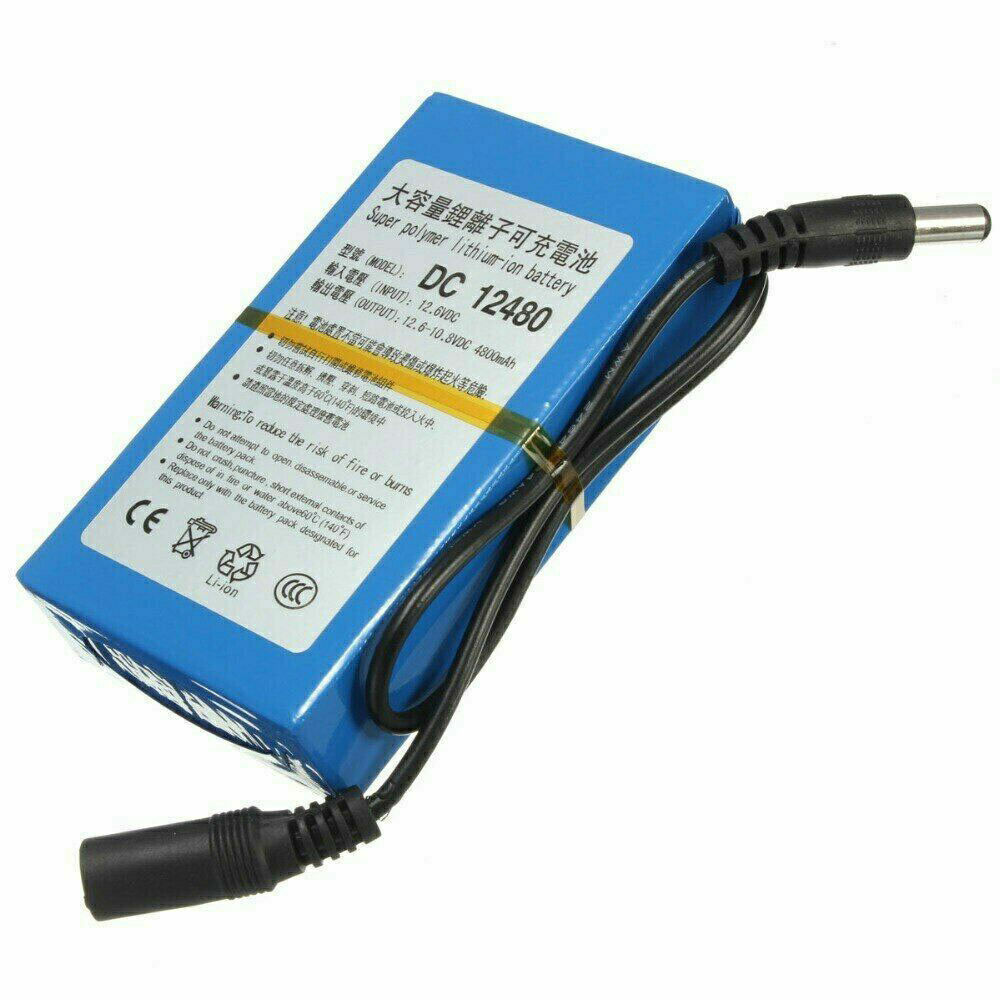 DC 12V 4800mAh DC 12480 Super Rechargeable li-ion Battery Pack for CCTV ...