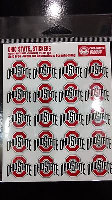 OHIO STATE BUCKEYES STICKERS 20 PER SHEET SCRAP BOOKING ACID FREE NCAA ...