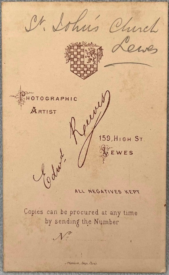 CDV ST JOHN'S CHURCH LEWES SUSSEX BY EDWARD REEVES ARCHITECTURE ANTIQUE ...