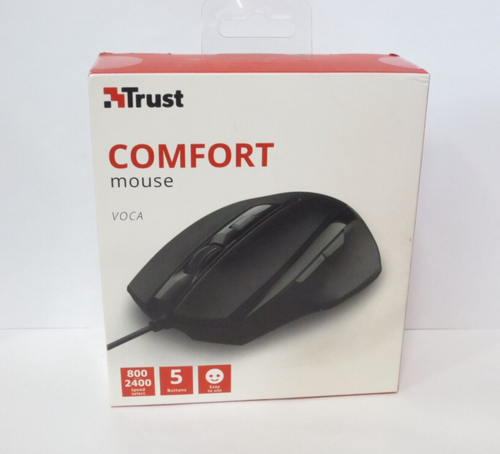 TRUST COMFORT WIRED MOUSE VOCA 800 | 2400 SPEED - 5 BUTTONS EASY TO USE BOXED | eBay