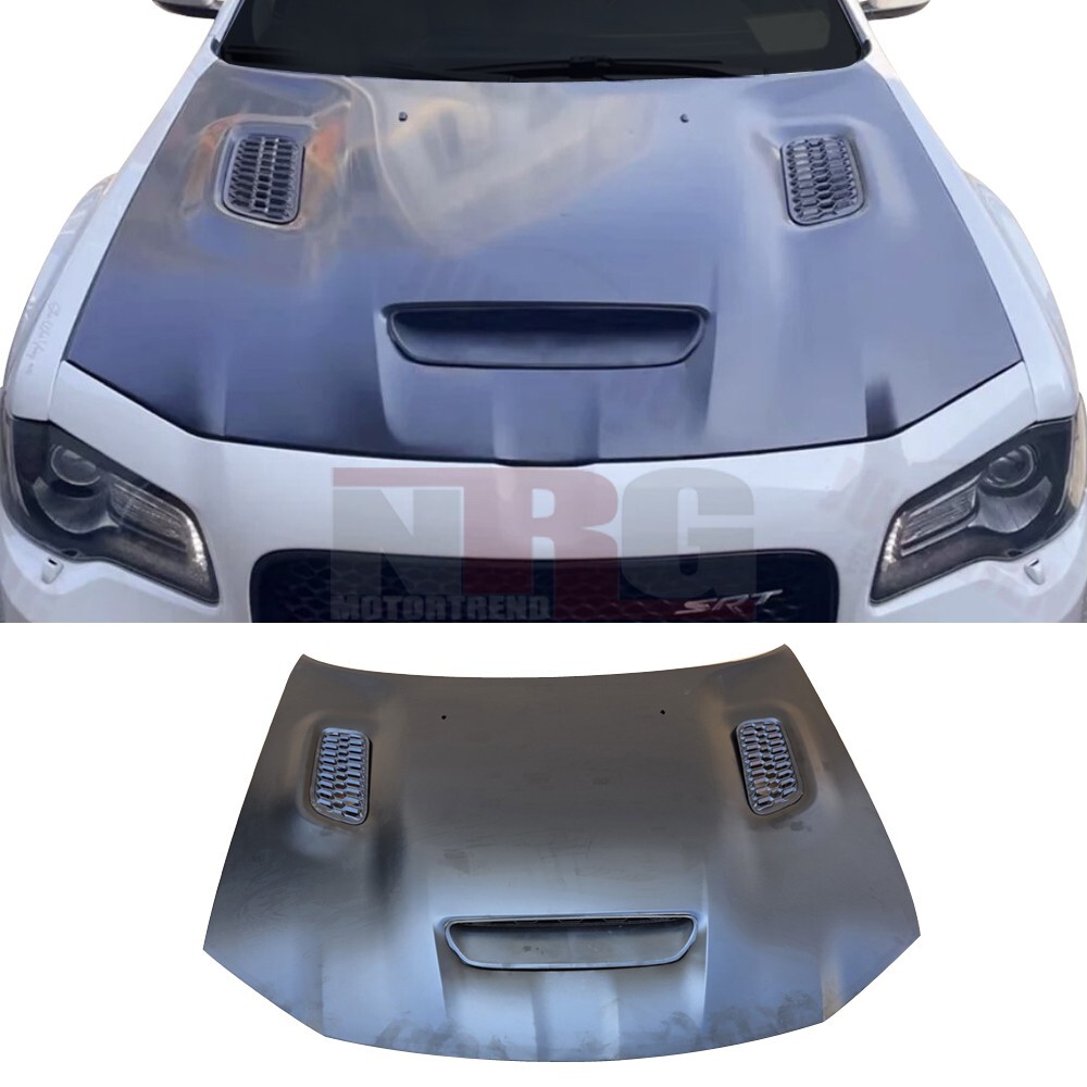 For 2011-2023 Chrysler 300 Redeye style ALUMINUM hood with vented bezel ...