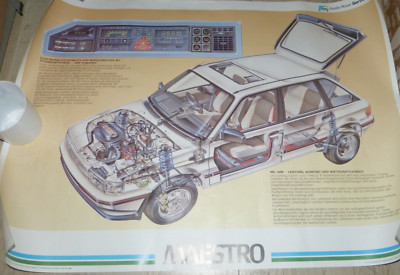 Austin Rover Group / Service Maestro MG 1600 Daten-Plakat 1983 / 99,5 x ...