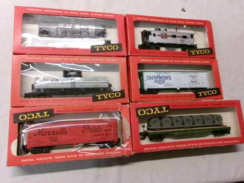 TYCO Freight Cars x 6 Different w/RED Boxes Org Condition HO Scale Lot ...