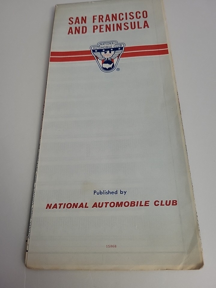 National Automobile Club Map Of San Francisco And Peninsula | eBay