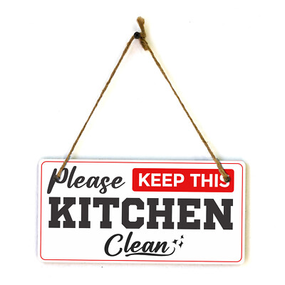 Please Keep Kitchen Clean 5x10 Hanging Plus Wall or Door Sign | Rustic ...