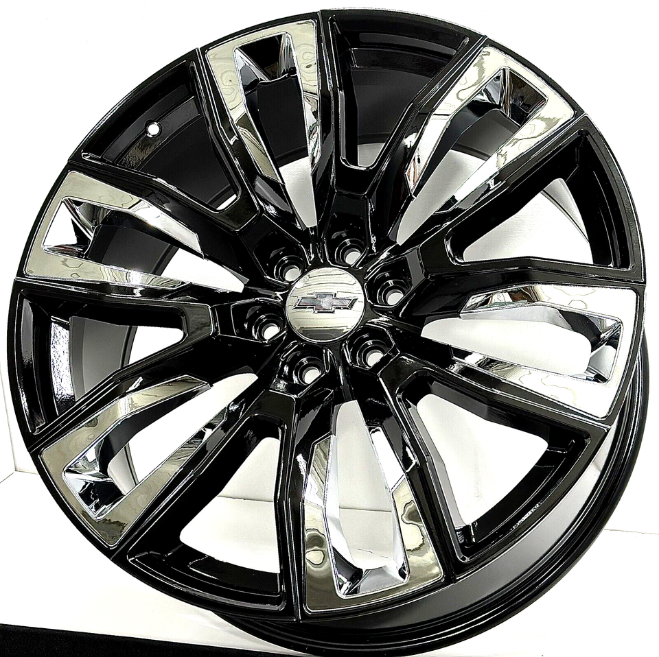22" Black chrome inserts OE replica rims fit 2023 Chevy Tahoe High ...
