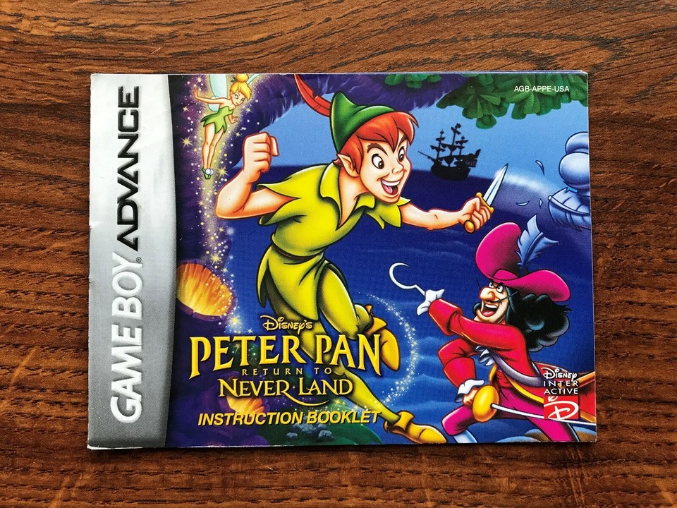 Peter Pan Return to Neverland Advance Gameboy Advance Instruction ...