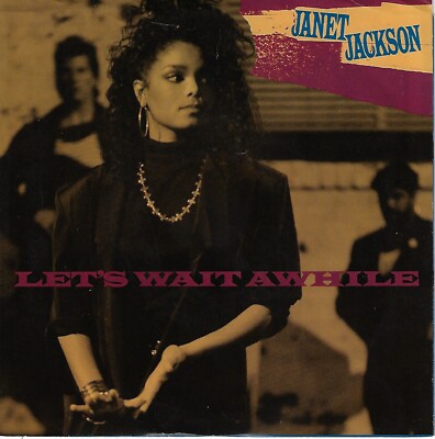 JANET JACKSON LET'S WAIT AWHILE/PRETTY BOY USED 7" W/ PIC SLEEVE VG+ ...