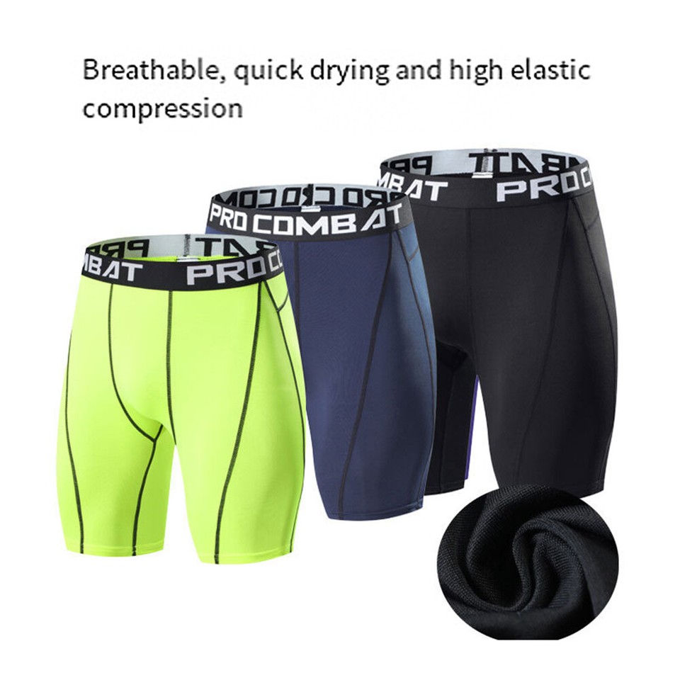 Mens Compression Shorts Sport Shorts Athletic Workout Gym Base Layer ...