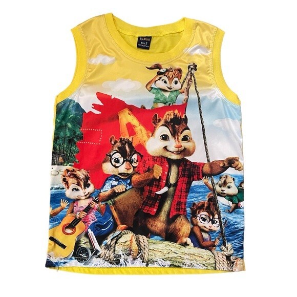 Alvin and the Chipmunks Yellow Polyester Sleeveless Summer Tank Top ...