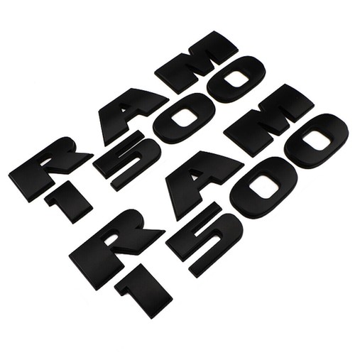 1set of 7pcs Black Dodge RAM 1500 4x4 HEMI Emblem Badge Logo Letters ...